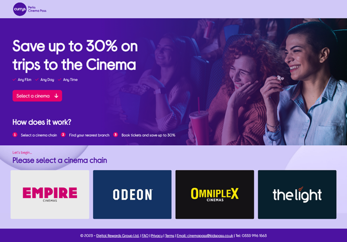 Currys Perks Cinema Pass